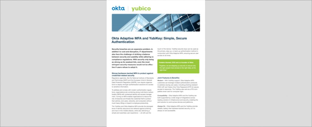 YubiKey to Secure Okta Adaptive MFA - Yubico