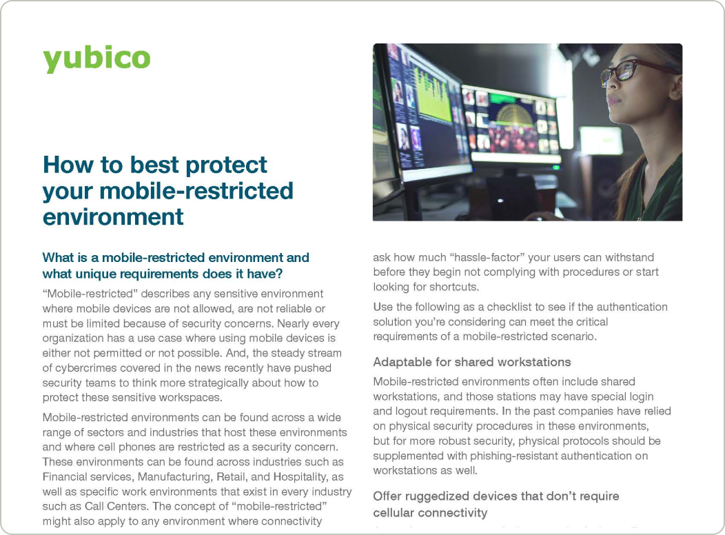How to best protect your mobile-restricted environment | Yubico