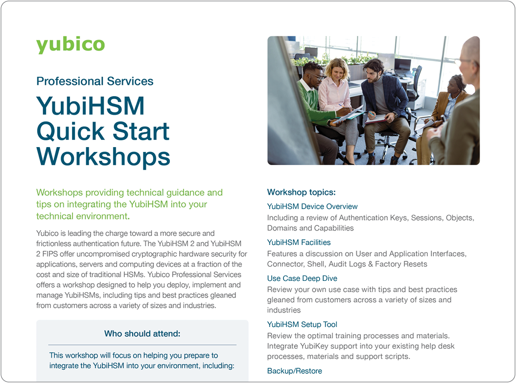 Professional Services YubiHSM Quick Start Workshop | Yubico