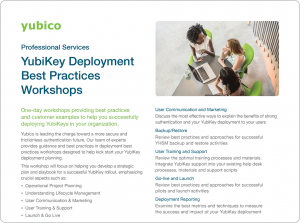 Professional Services Deployment Best Practices Workshop | Yubico