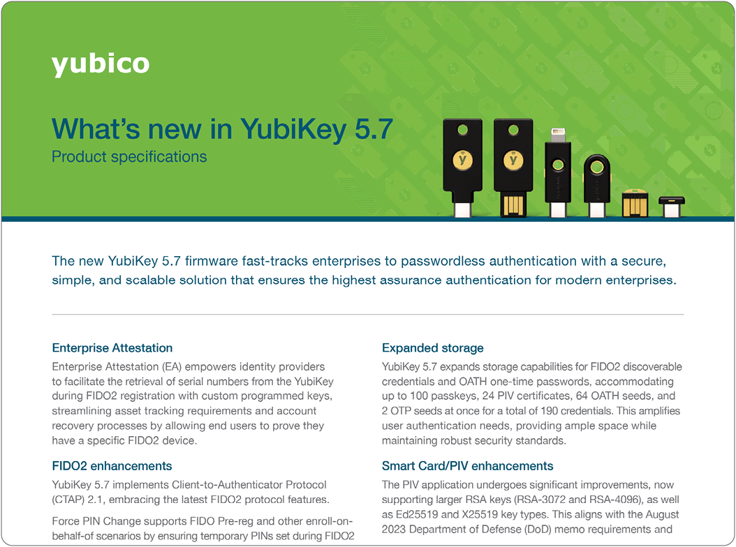 What's new in YubiKey 5.7 - Yubico